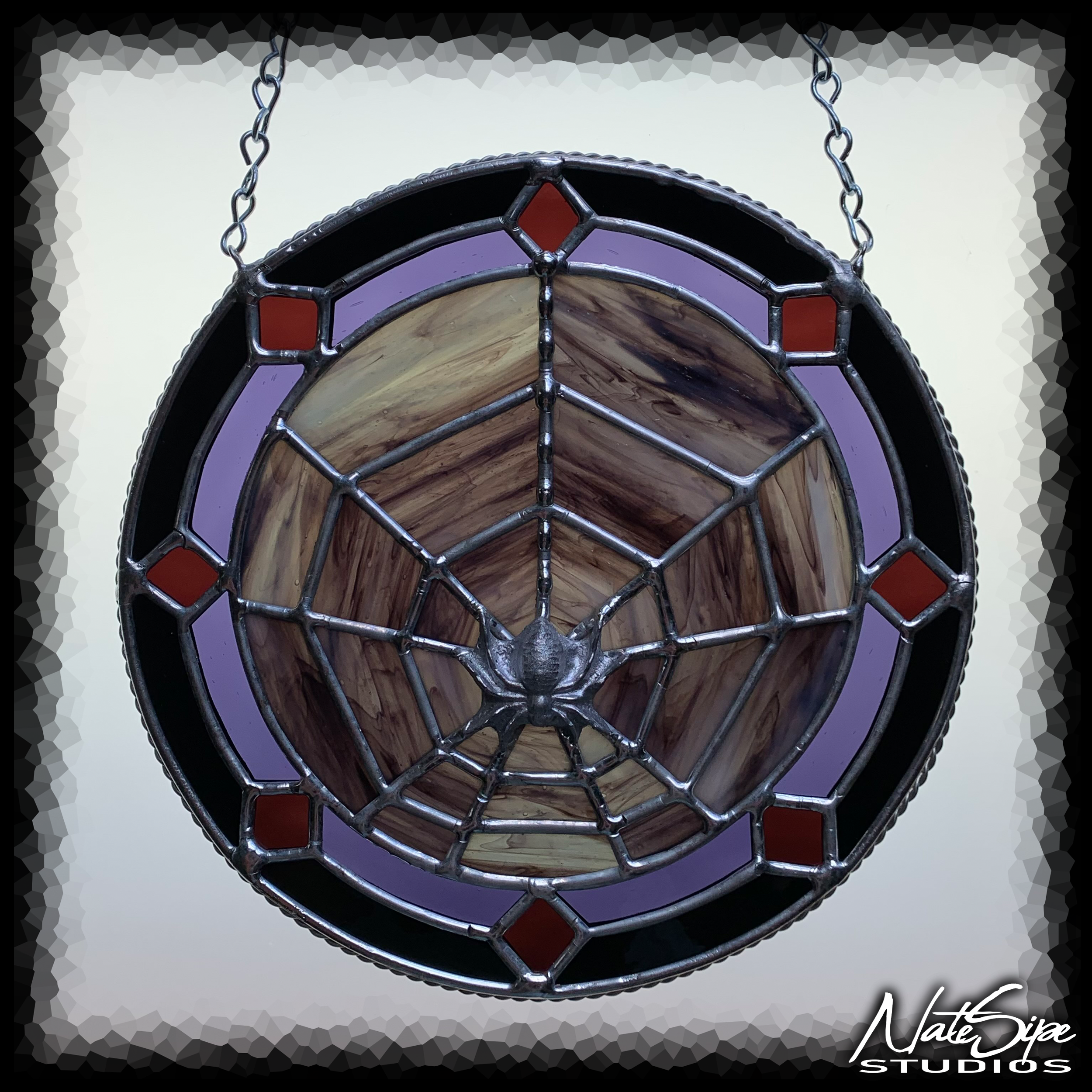 "Spider Crest" Stained Glass Suncatcher | Nate Sipe Studios