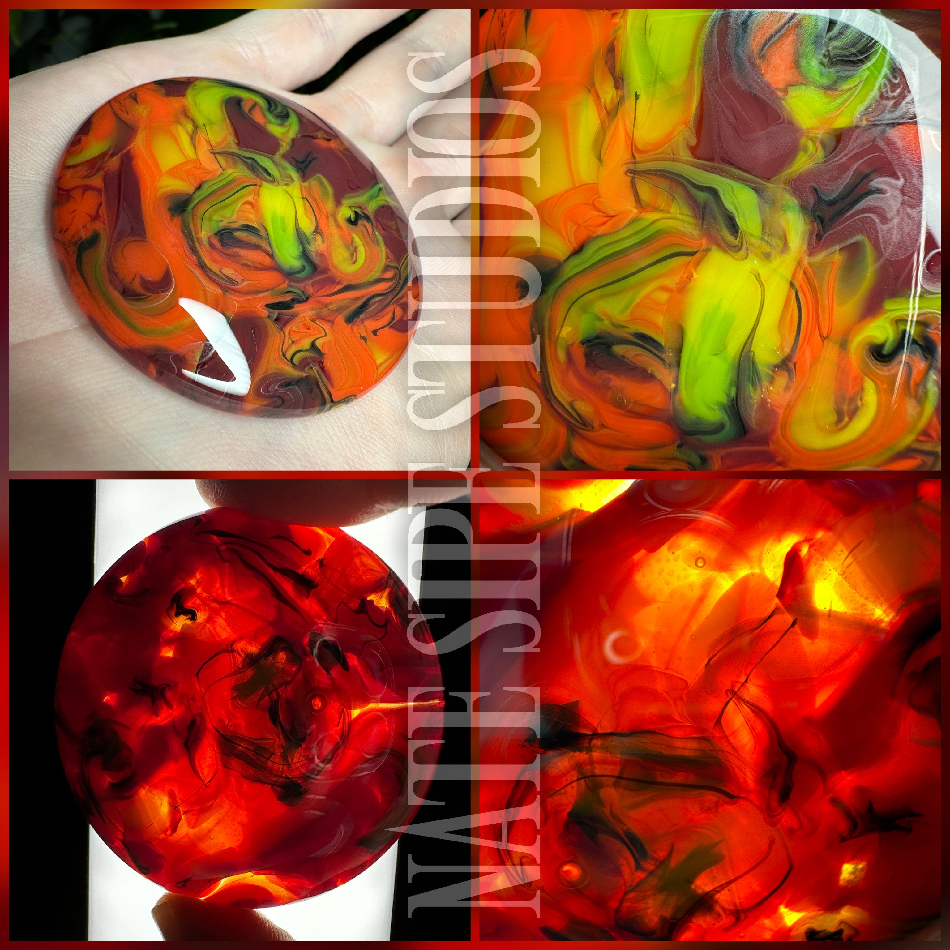 Custom Fused Glass Cabs - Mila - 2 Pieces | Nate Sipe Studios