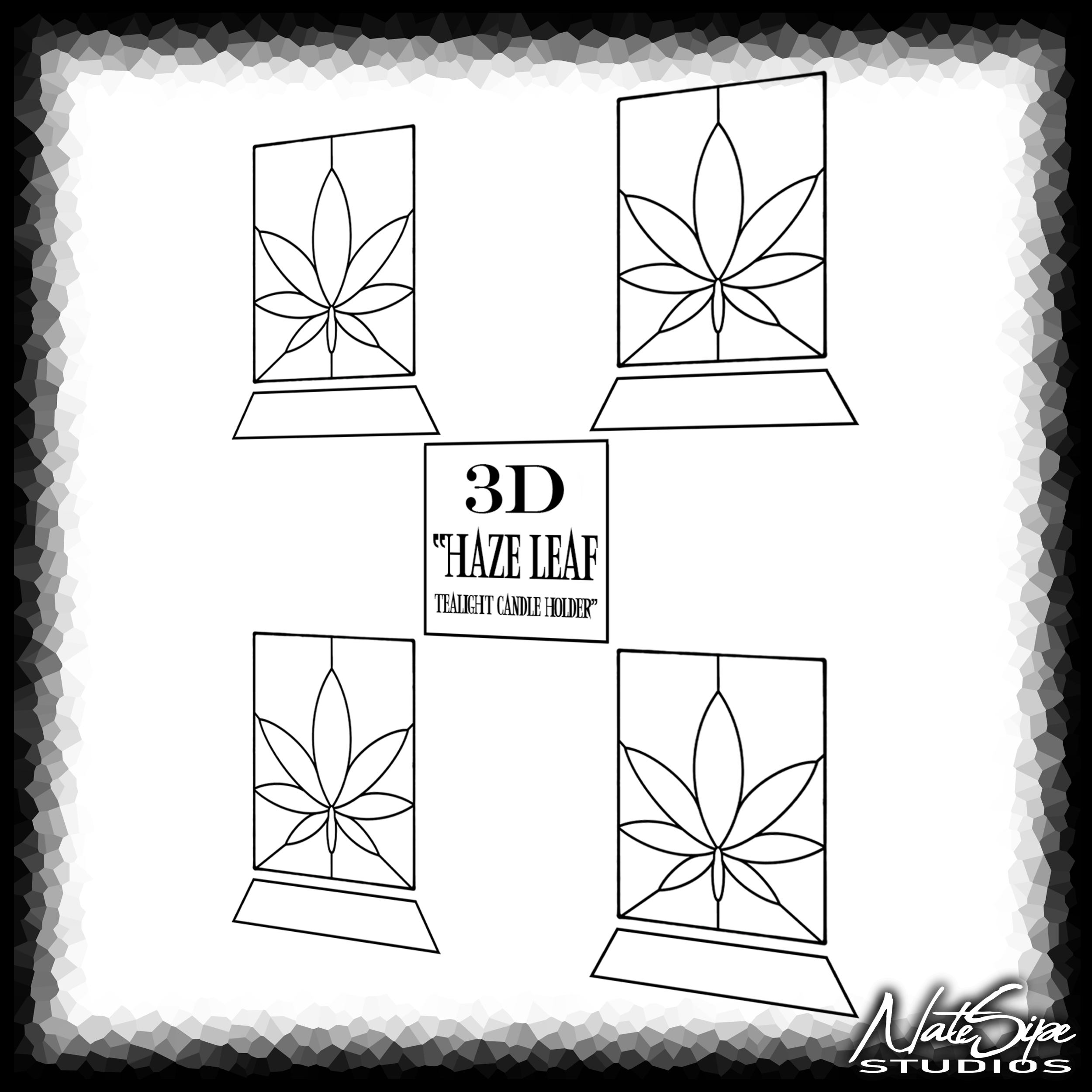 "3D Haze Leaf Tealight Candle Holder" Stained Glass Pattern - Digital PDF Download | Nate Sipe ...