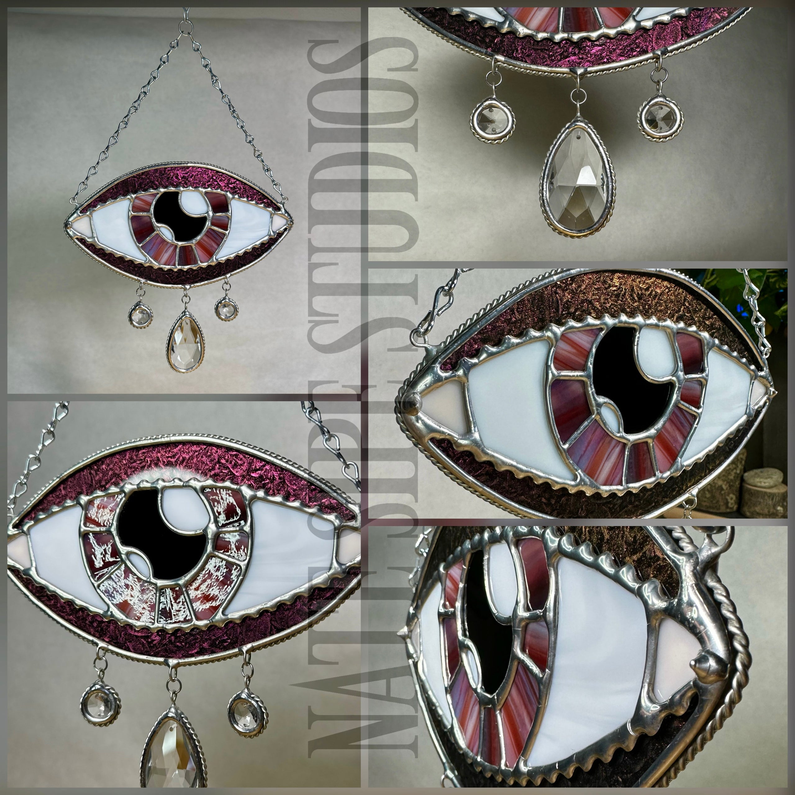 Red Phase “Watcher” Eye Stained Glass Wall Art - PREORDER | Nate Sipe ...