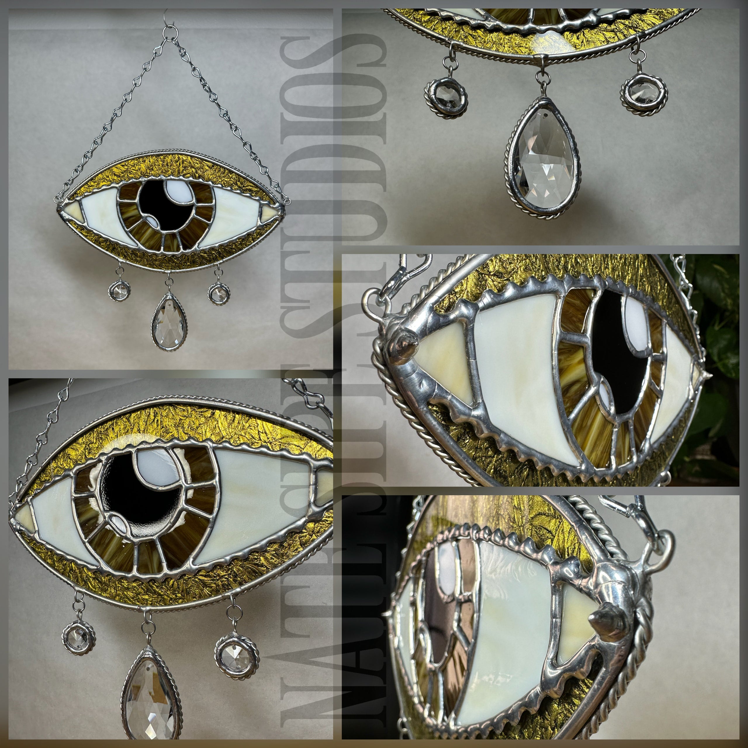 Gold/Brown Phase “Watcher” Eye Stained Glass Wall Art - PREORDER | Nate ...