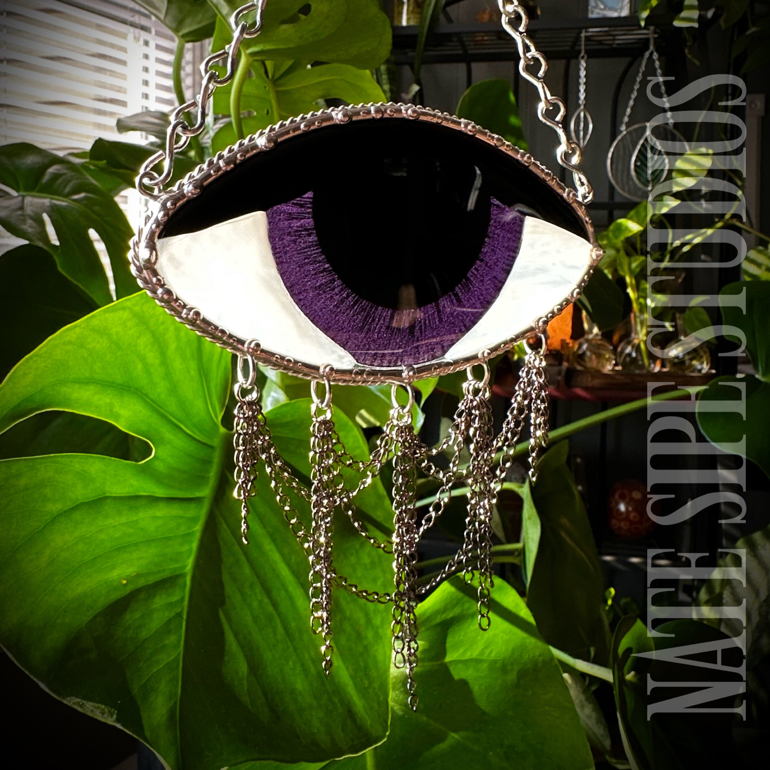 Fused Glass Eye Suncatcher - Amethyst | Nate Sipe Studios