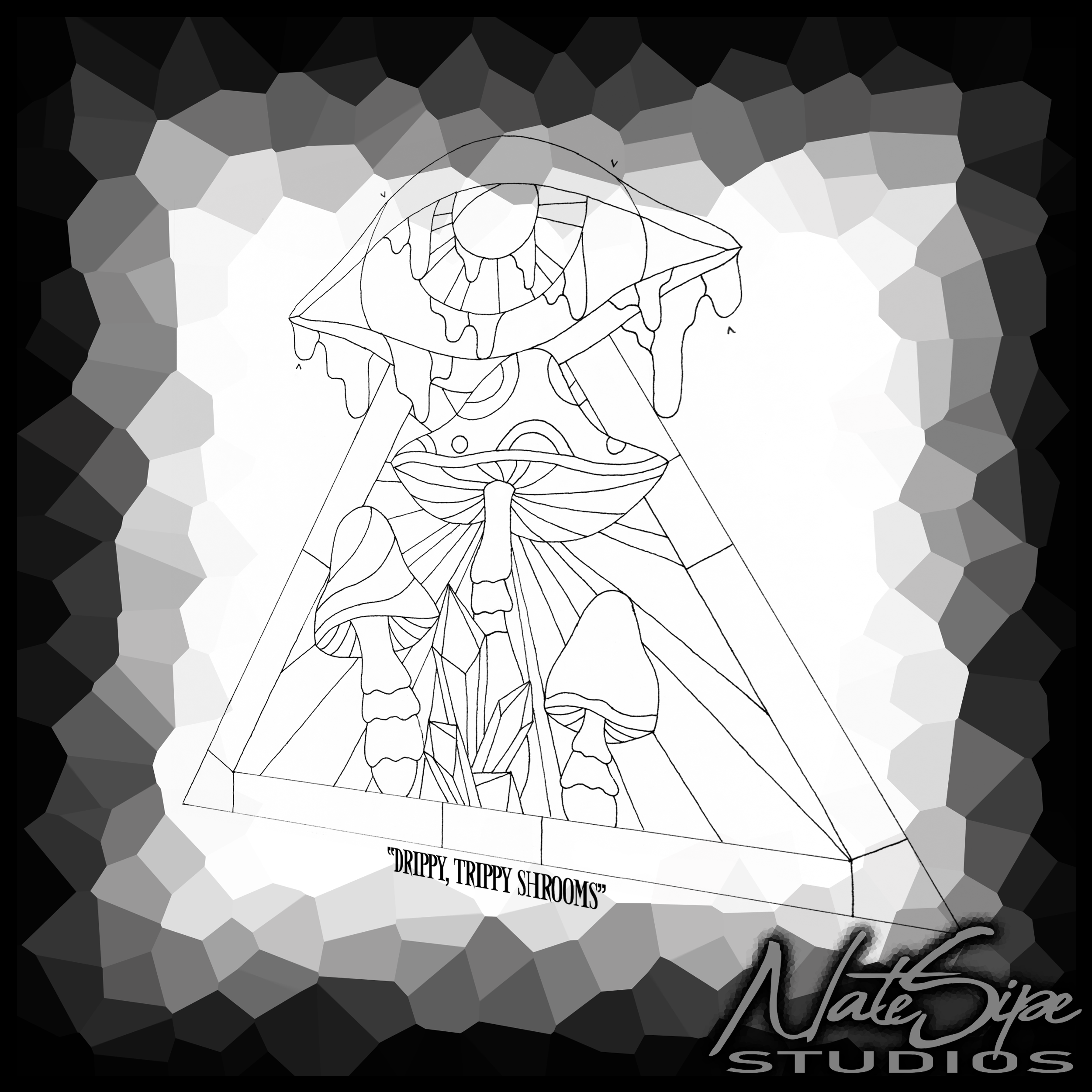 "Drippy, Trippy Shrooms" Stained Glass Pattern - Digital PDF Download ...