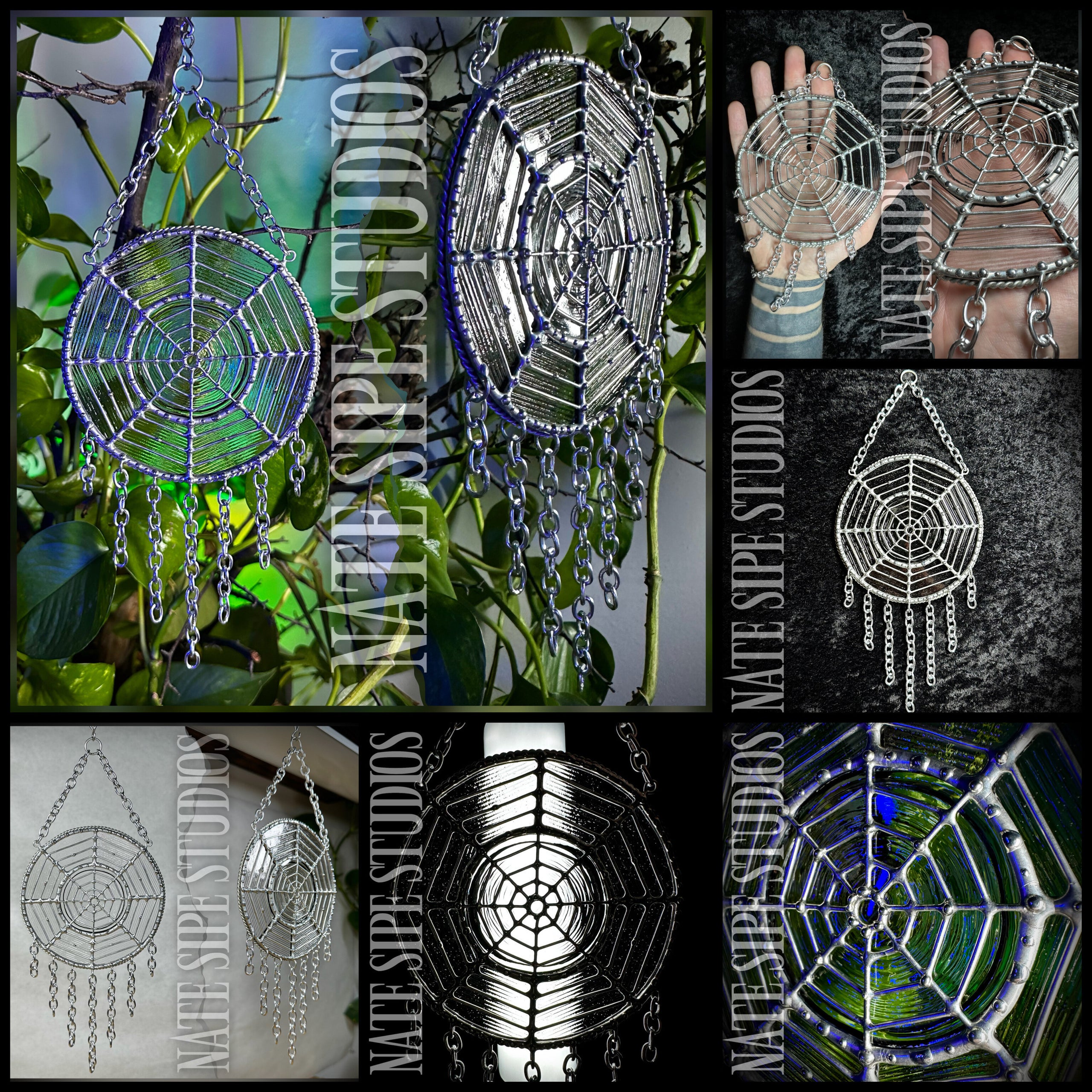Spiderweb Stained Glass Suncatcher | Nate Sipe Studios